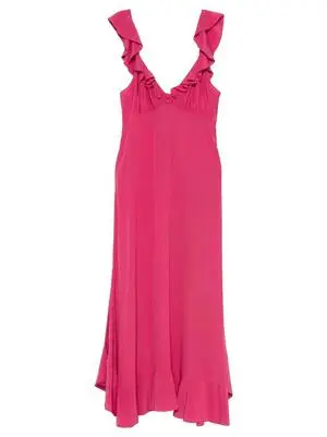 Chloé Ruffled Silk Dress - Pink