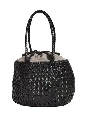 Dragon Diffusion Juventus Woven Leather Bucket Bag - Black