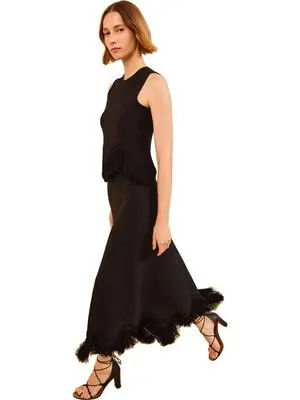Ulla Johnson Paulina Knit Fringe Skirt - Noir