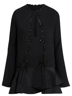 Johanna Ortiz Grace And Power Embellished Mini Dress - Black