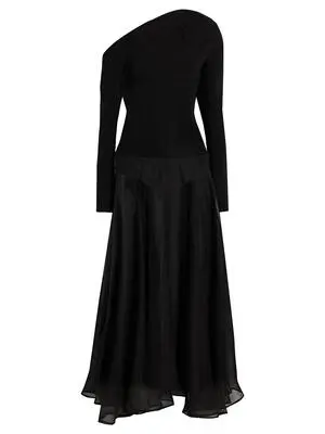 ESSE STUDIOS Aire Twist One-shoulder Maxi Dress - Black