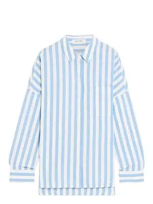 ALEX MILL Striped Cotton And Linen-blend Shirt - Light Blue