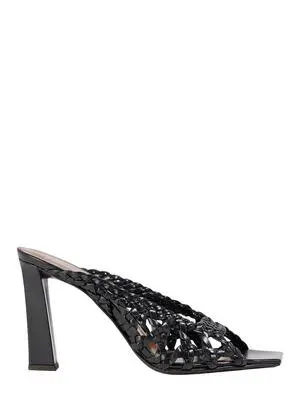 GIUSEPPE ZANOTTI Mya 90 Woven Leather Mules - Black