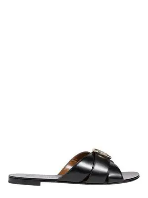 GIUSEPPE ZANOTTI Geraldhine Buckled Leather Slides - Black