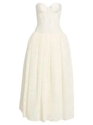 Simkhai Evangeline Satin-paneled Corded Lace Maxi Dress - Ivory