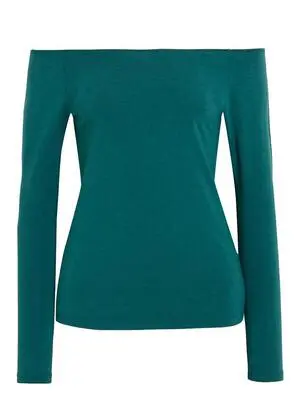 Another Tomorrow Off-the-shoulder Stretch-jersey Top - Petrol