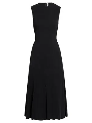 Another Tomorrow Crepe Midi Dress - Black
