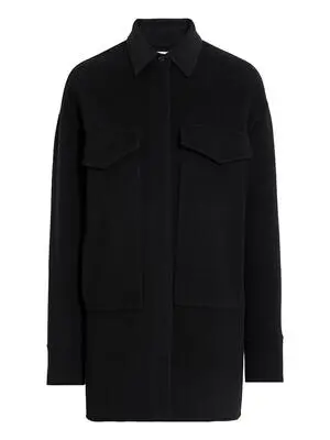 Another Tomorrow Wool-felt Shirt Jacket - Black