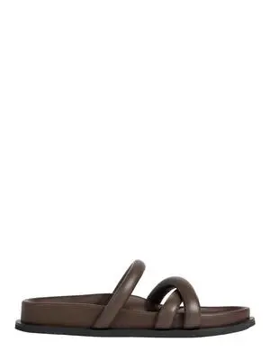 ST. AGNI Leather Slides - Chocolate