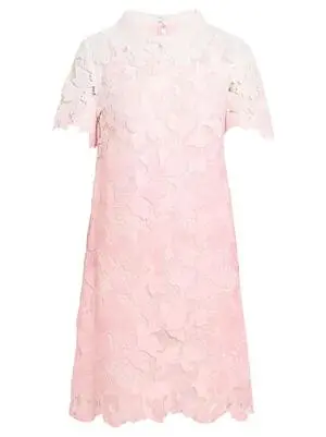 Oscar De La Renta Dégradé Guipure Lace Mini Dress - Baby Pink