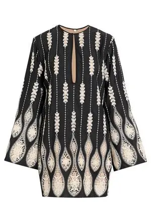 Johanna Ortiz Vision Seeking Guipure Lace Mini Dress - Black