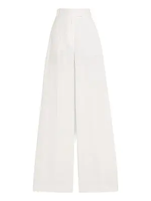 Another Tomorrow Linen Wide-leg Trousers - White