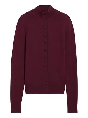 Another Tomorrow Wool Cardigan - Burgundy