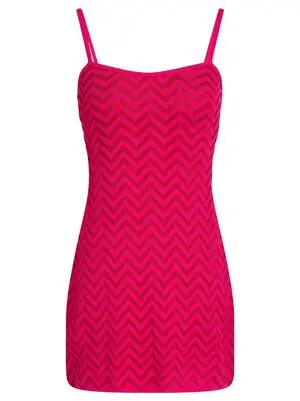 Missoni Crochet-knit Cotton-blend Mini Dress - Fuchsia