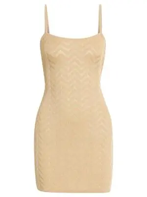 Missoni Crochet-knit Cotton-blend Mini Dress - Sand