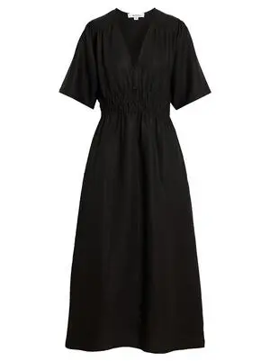 LEMLEM Linen And Tencel™-blend Midi Dress - Black