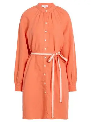 LEMLEM Belted Linen And Tencel™-blend Mini Dress - Coral