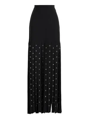 Proenza Schouler Eyelet-embellished Fringed Maxi Skirt - Black