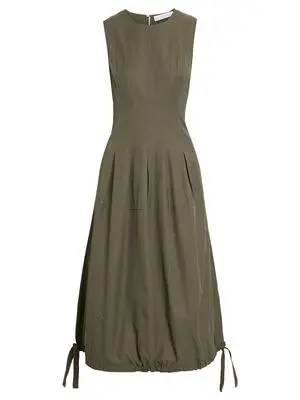 Proenza Schouler Marley Cotton-twill Midi Dress - Army Green