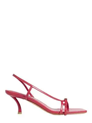 Tibi Kendrick Leather Slingback Sandals - Claret