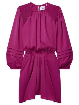 MARANT ETOILE Ladjo Crepe De Chine Mini Dress - Magenta