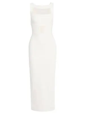 Herve Leger Mesh-trimmed Bandage Midi Dress - White