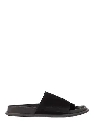 ST. AGNI Loe Suede And Leather Slides - Black