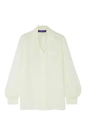 Ralph Lauren Kacey Broderie Anglaise-trimmed Voile Shirt - Cream
