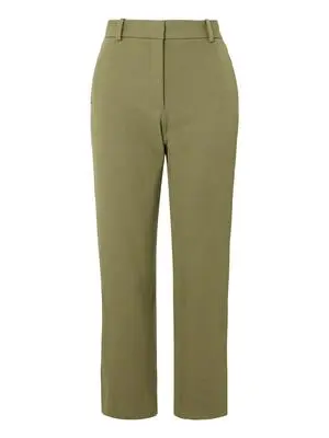 JOSEPH Cropped Slim-leg Twill Pants - Leaf Green