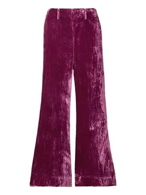 Alix Of Bohemia Charlie Crushed Velvet Flared Pants - Plum