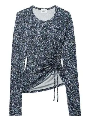 MARANT ETOILE Jazzy Ruched Printed Top - Blue