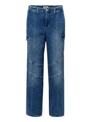 L'Agence Brooklyn High-rise Straight-leg Cargo Jeans - Mid Denim