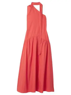 KIKA VARGAS Joni One-shoulder Maxi Dress - Coral