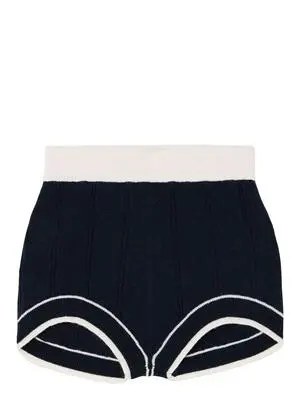 Guest In Residence Ribbed High-rise Cashmere Shorts - Midnight Blue