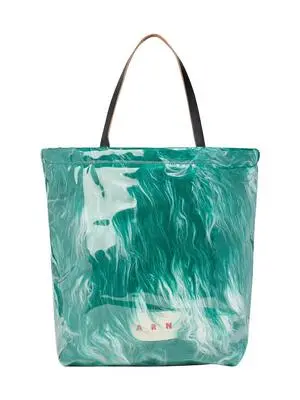 Marni Leather-trimmed Pvc Tote - Green