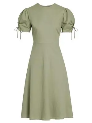 MIKAEL AGHAL Cotton And Linen-blend Dress - Sage Green