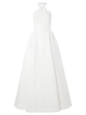 Bernadette Jones Taffeta Halterneck Gown - White