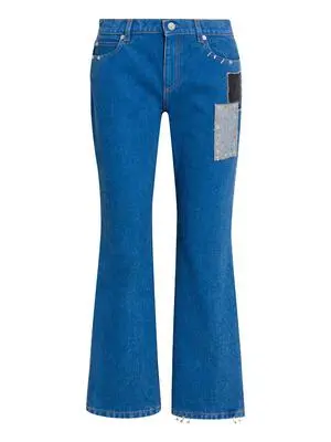 Marni Appliquéd High-rise Bootcut Jeans - Mid Denim