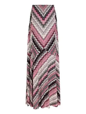 Missoni Metallic Crochet-knit Maxi Skirt - Magenta