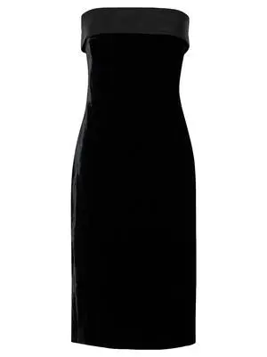 Ralph Lauren Cantrelle Strapless Stretch-velvet Midi Dress - Black