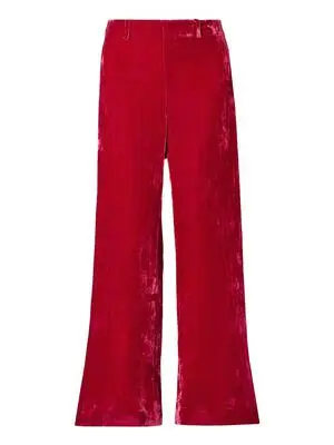 Alix Of Bohemia Charlie Crushed Velvet Flare Pants - Red