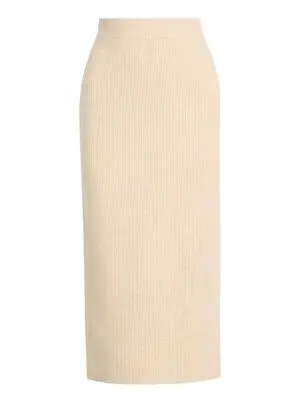 Cult Gaia Jodie Ribbed-knit Midi Skirt - Cream