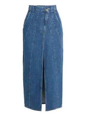 Cult Gaia Mia Denim Midi Skirt - Mid Denim