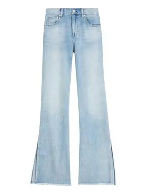 Alice + Olivia Alice Olivia Weezy Frayed Wide-leg Jeans - Light Denim