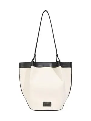 Loulou De Saison Rios Leather-trimmed Canvas Bucket Bag - Off-white