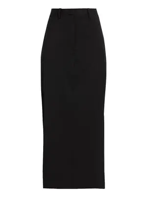 Helmut Lang Zip-detailed Wool-twill Midi Skirt - Black