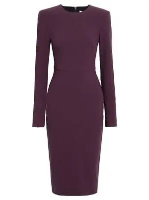 Victoria Beckham Wool-blend Midi Dress - Dark Purple