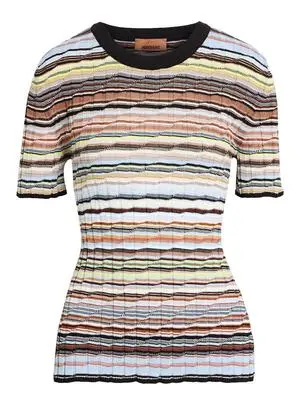 Missoni Spacedyed Ribbed Cotton-blend Top - Light Blue