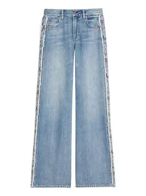 Alice + Olivia Trish Wide-leg Jeans - Mid Denim