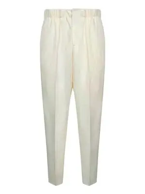 LANEUS Elasticated-waistband Trousers - Neutrals